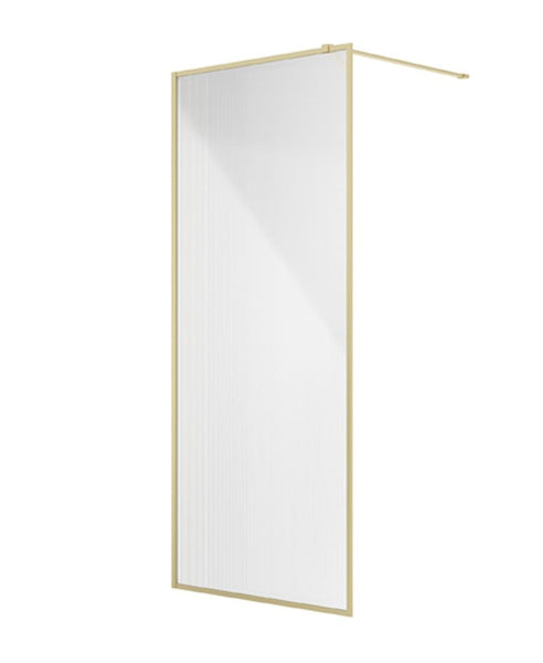 Mirage 1000Mm Brushed Gold Frame With Fluted Glass – Topline Cleary's