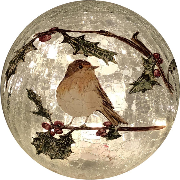 LED Lit Crackle Effect Robin Ball - 20cm – Topline Cleary's