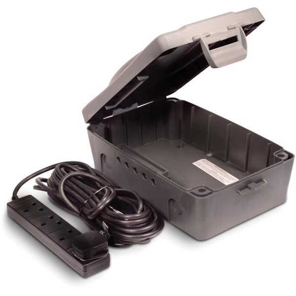 Masterplug Weatherproof Box with 10m 13A 4-Gang Extension Lead ...